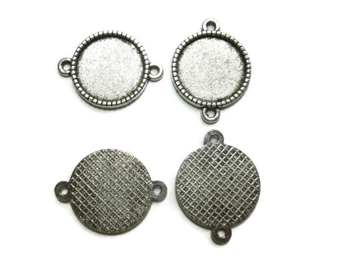 Connector Bezel Cup - 16mm Tray - Cabochon Setting - Two Loop - Tibetan ...