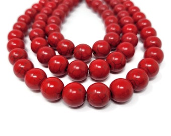 Red Howlite Beads - Etsy
