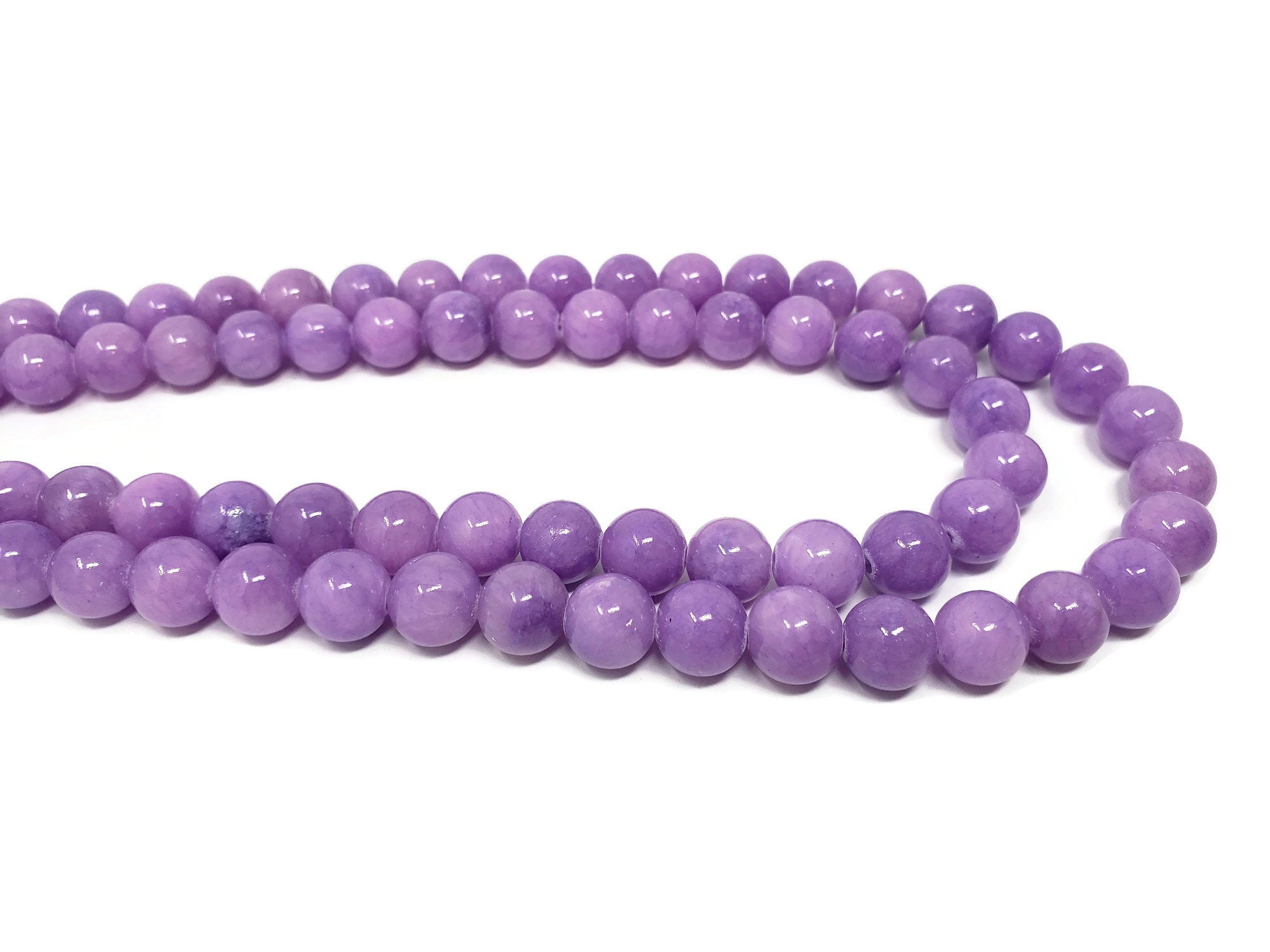 Purple Lilac Mountain Jade 10mm Round Bead Full Strand 40 | Etsy