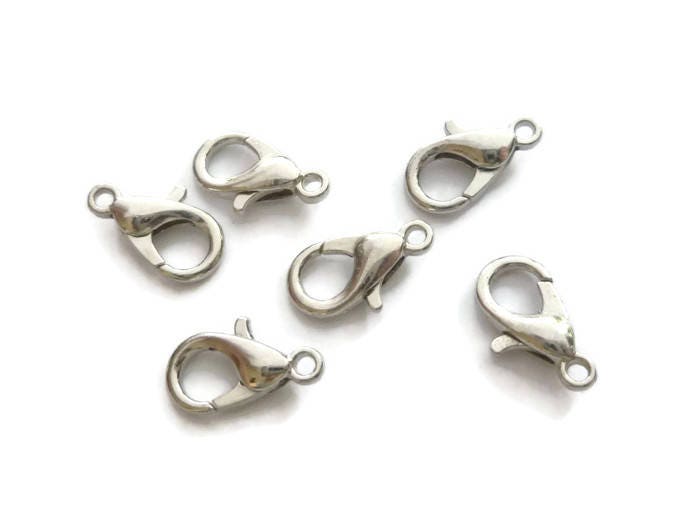 Silver Lobster Claw Clasp - 12mm by 6mm - Bulk - Finding - DIY - You ...