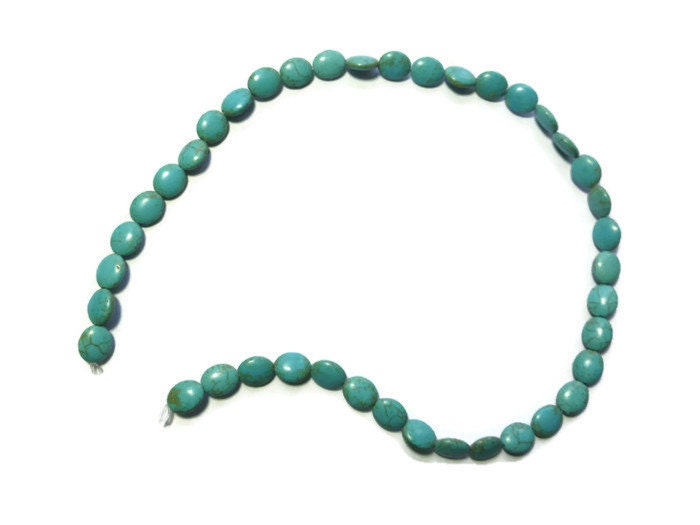 Sky Blue Magnesite Oval Bead - 10mm x 9mm x 4mm - Full Strand - 40 ...