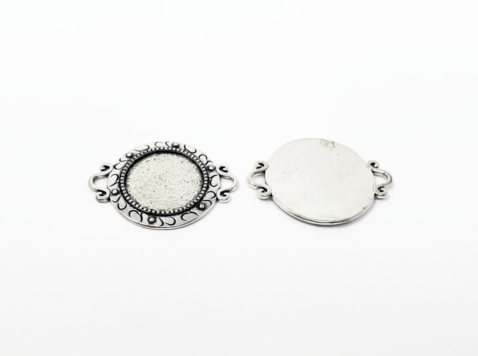 Connector Bezel - 18mm Tray - Cabochon Setting - Two Loop - Tibetan ...