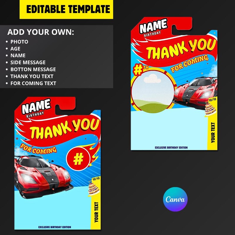 Hot Wheels Inspired Packaging Box Template – Editable Canva Design ...