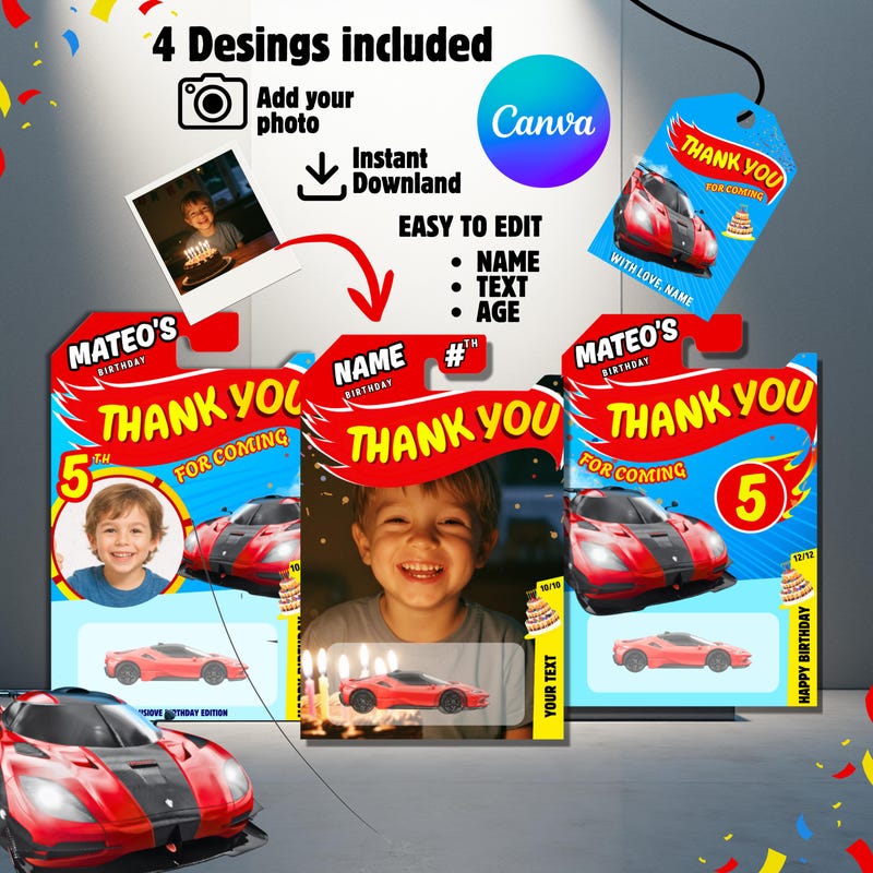Plantilla de hot wheels para imprimir personalizado - Etsy México