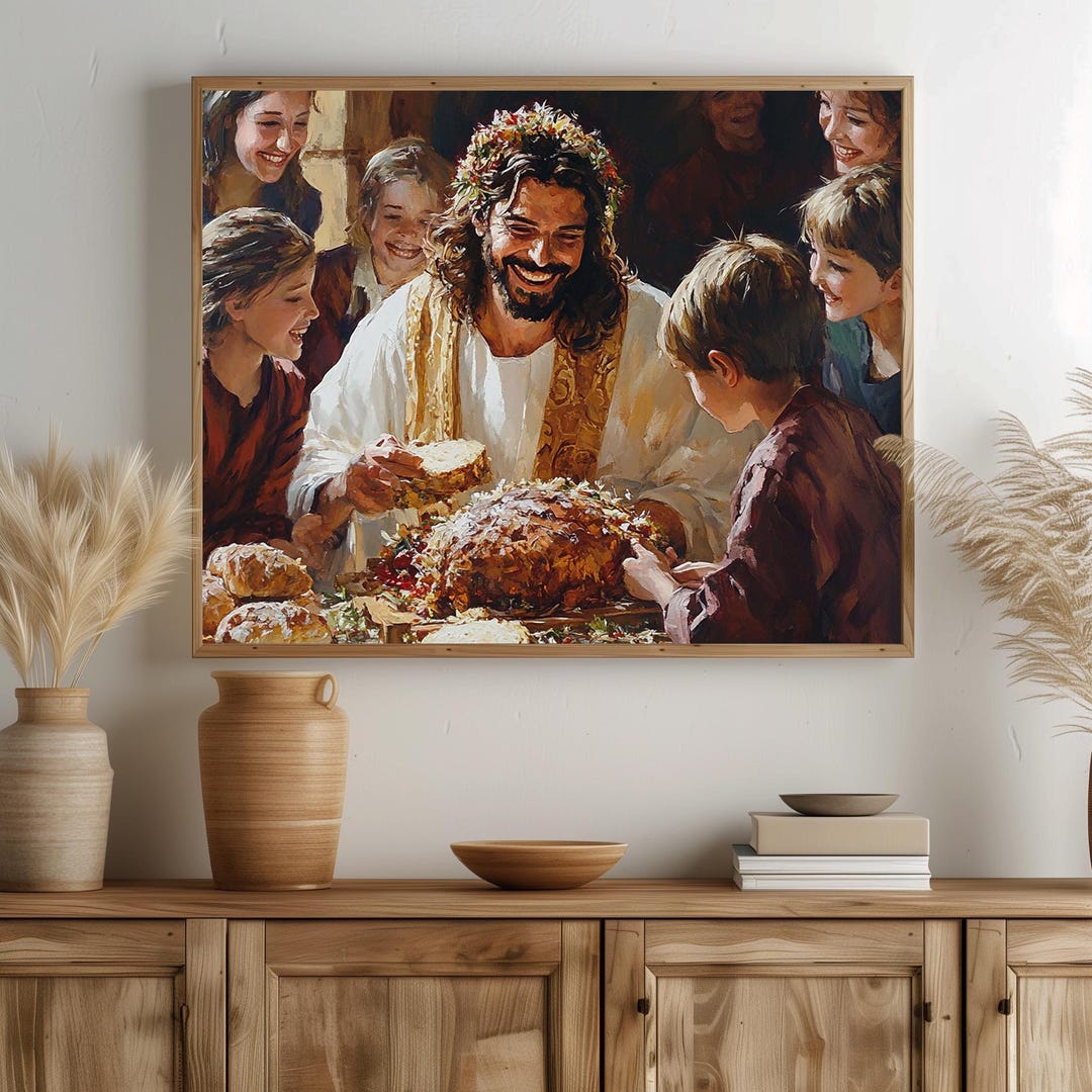 Vintage Jesus Christmas Feast Print – Baroque Religious Decor (digital ...