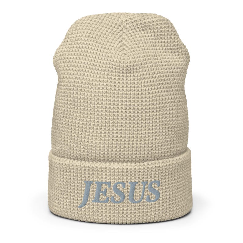 JESUS Waffle Beanie - Cozy Knit Hat With Faithful Design - Jesus Hat ...