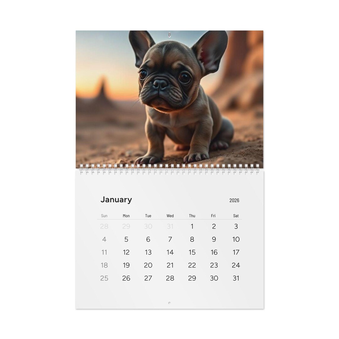 2026 Dog Lovers Calendar - Cute Frenchy Art, Pet Owner Gift ...