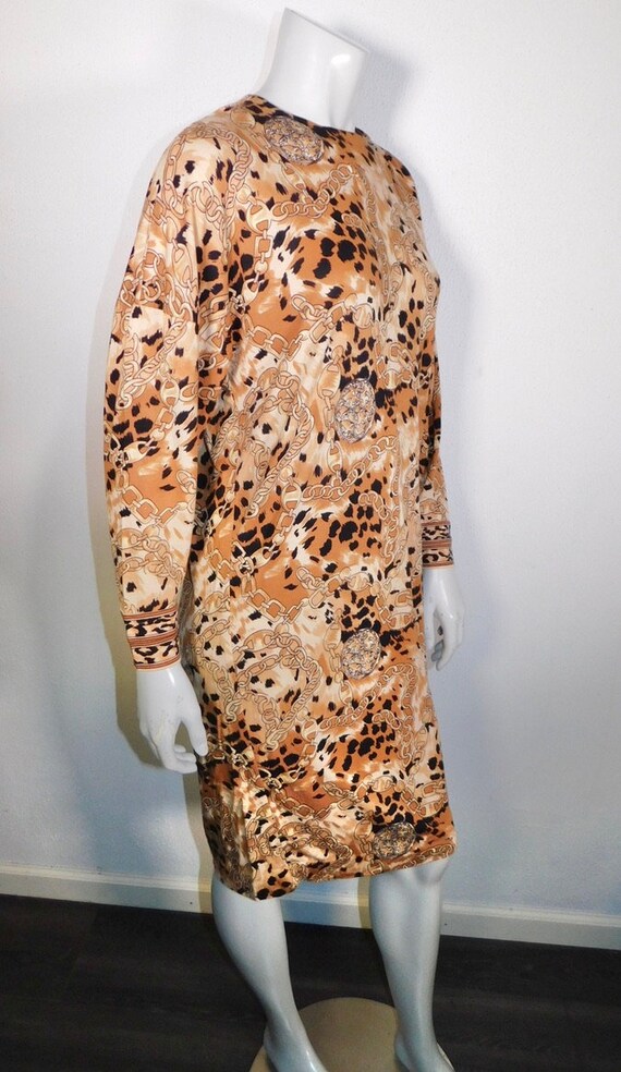 Vintage 80s Robert Janan by Eva Leopard Print & Chain… - Gem