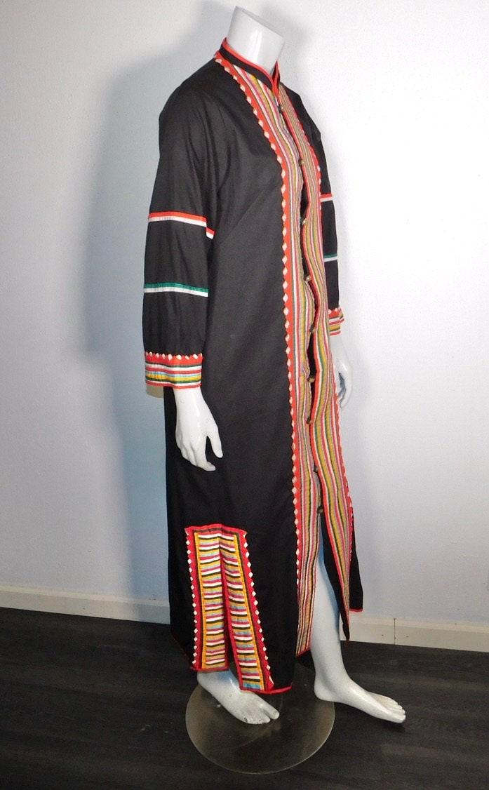 Statement Piece Vintage Embellished Hill Tribe Long Robe Coat - Etsy