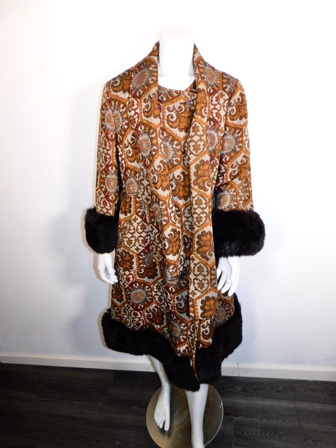 Fabulous Vintage 1960s Russian Princess Tapestry Coat W Fur - Etsy