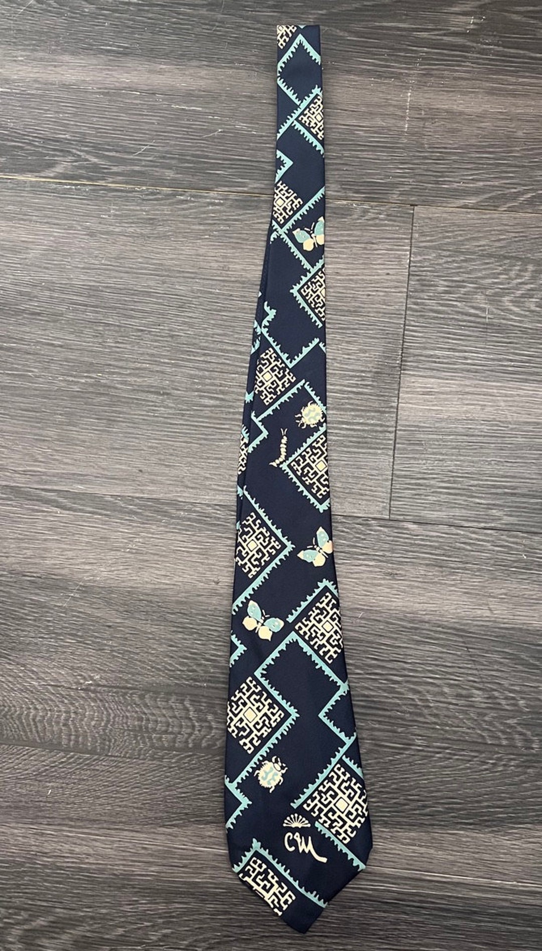 Vintage 40s to 50s Countess Mara Silk Insect Motif Necktie W Ladybugs ...