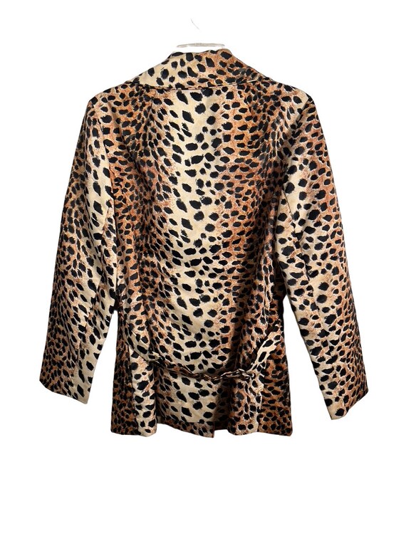 Rare Lilli Ann Vintage 1960s Leopard Print Satin Blaz… - Gem