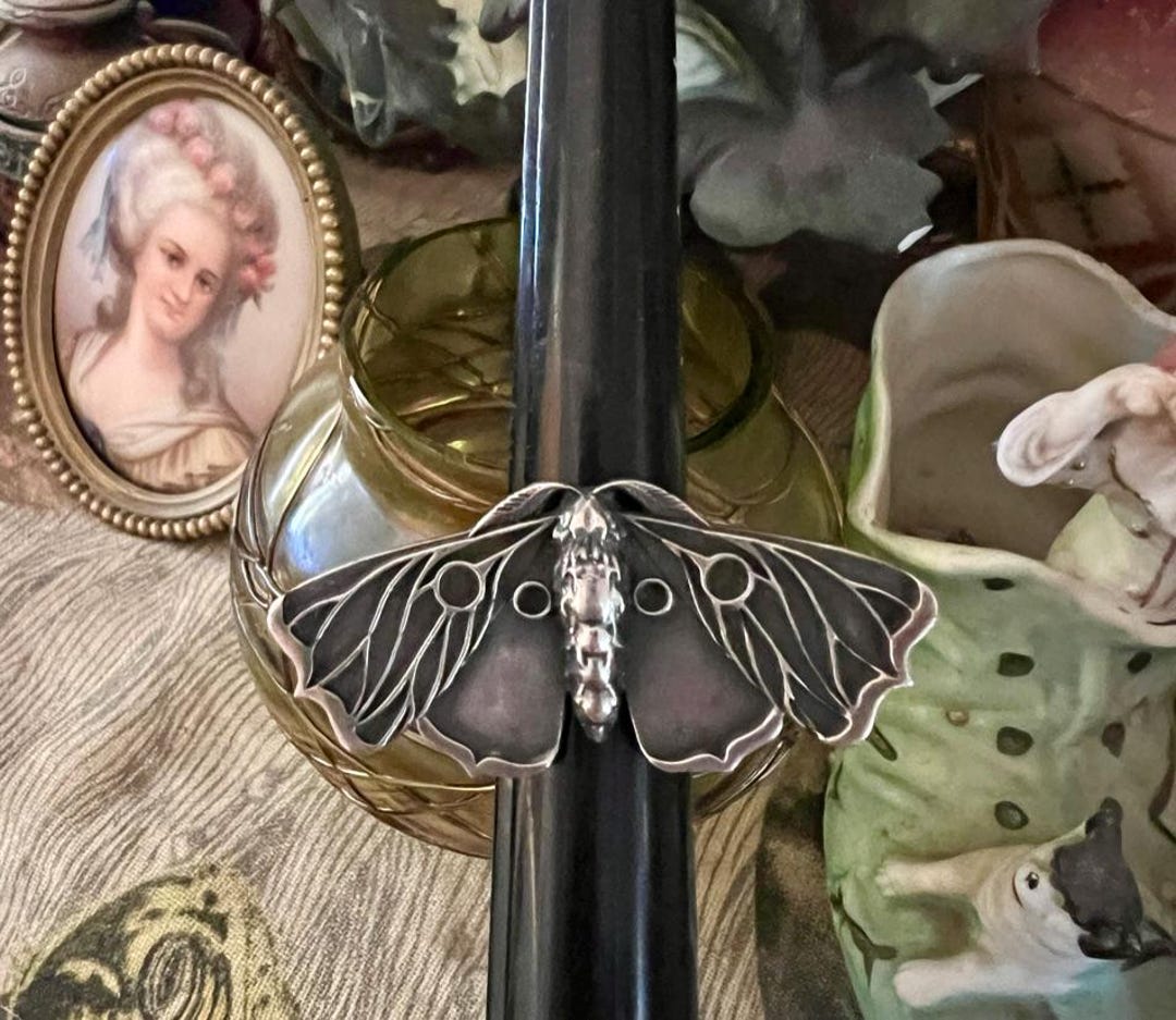 Bloodmilk Discontinued Large Planchette Moth Heavy Sterling Silver Ring ...