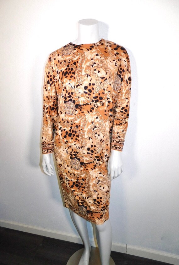 Vintage 80s Robert Janan by Eva Leopard Print & Chain… - Gem