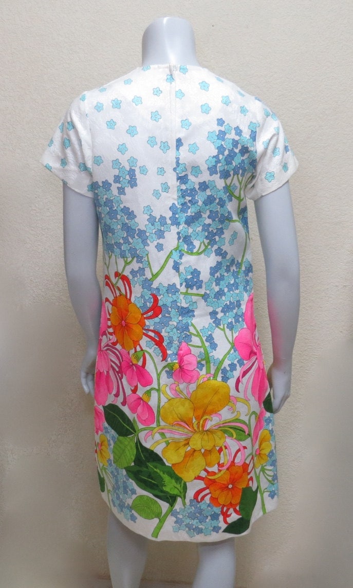 Groovy Mod 1960s Psychedelic Fantasy Flower Garden Shift Dress - Etsy