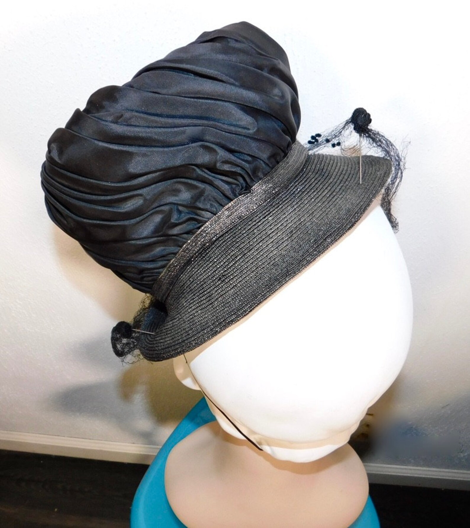 Jaunty Vintage 1940s Milgrim Tilt Hat Mini Top Hat W Veil & Hatpins - Etsy