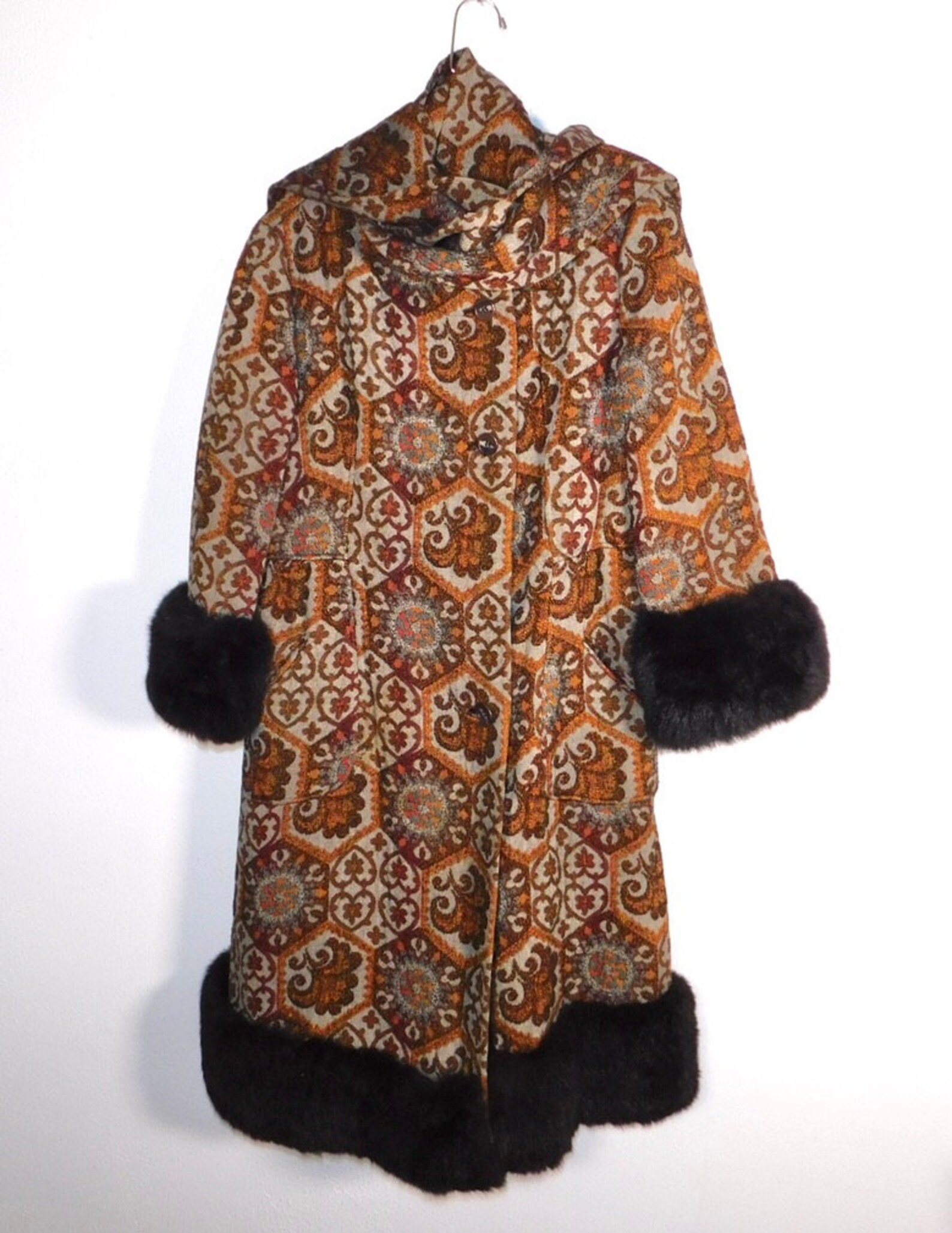 Fabulous Vintage 1960s Russian Princess Tapestry Coat W Fur - Etsy