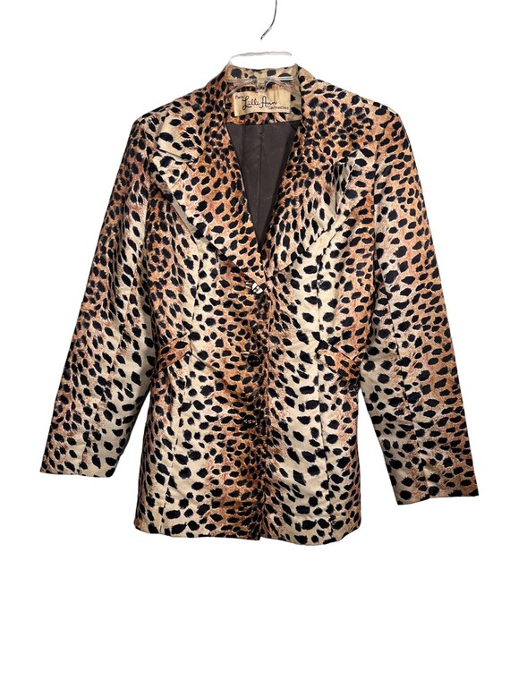 Rare Lilli Ann Vintage 1960s Leopard Print Satin Blaz… - Gem