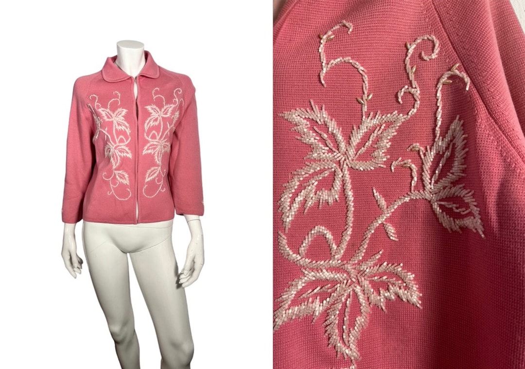 Cutest Vintage 60s Palio Boxy Wool Beaded Cardigan Sweater Jacket in ...