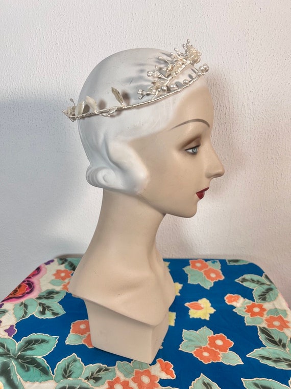 Vintage 1920s Wax Orange Blossom Flower Crown Bridal … - Gem
