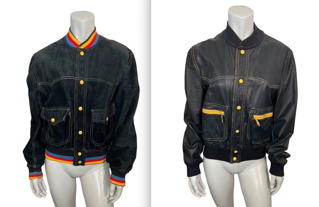 Fab Rare Vintage Late 70s Reversible Suede & Leather Jacket W - Etsy