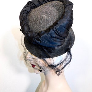 Jaunty Vintage 1940s Milgrim Tilt Hat Mini Top Hat W Veil & Hatpins - Etsy