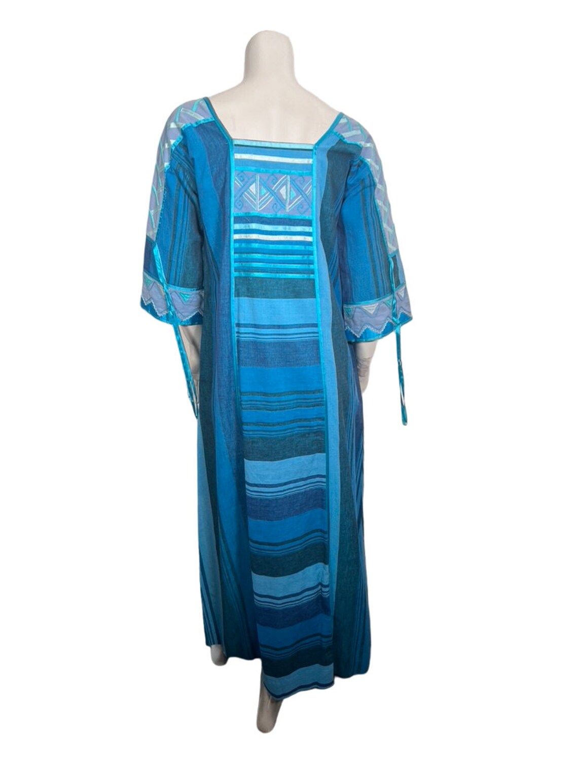 Fantastic Vintage 1970s Josefa Blue Embroidered Caftan Dress W - Etsy