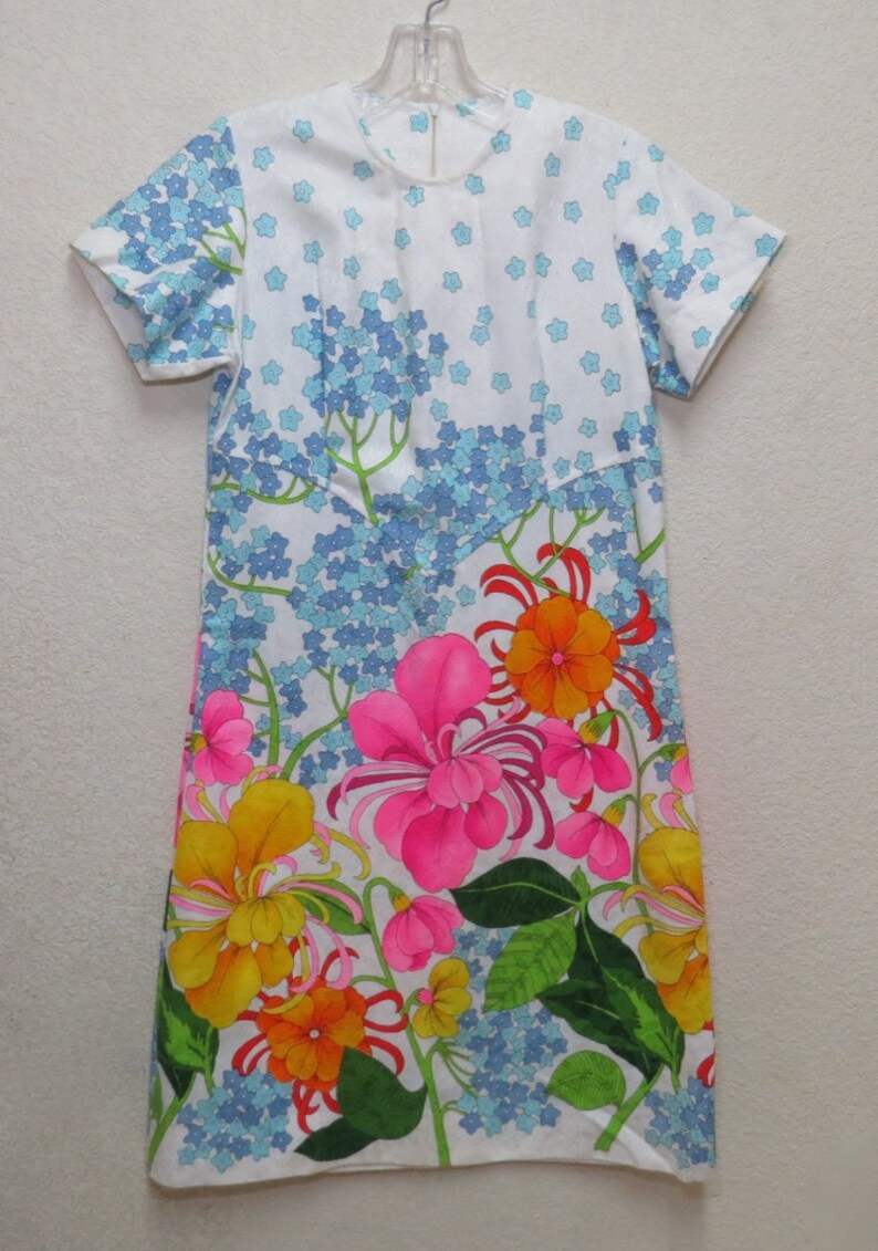 Groovy Mod 1960s Psychedelic Fantasy Flower Garden Shift Dress - Etsy