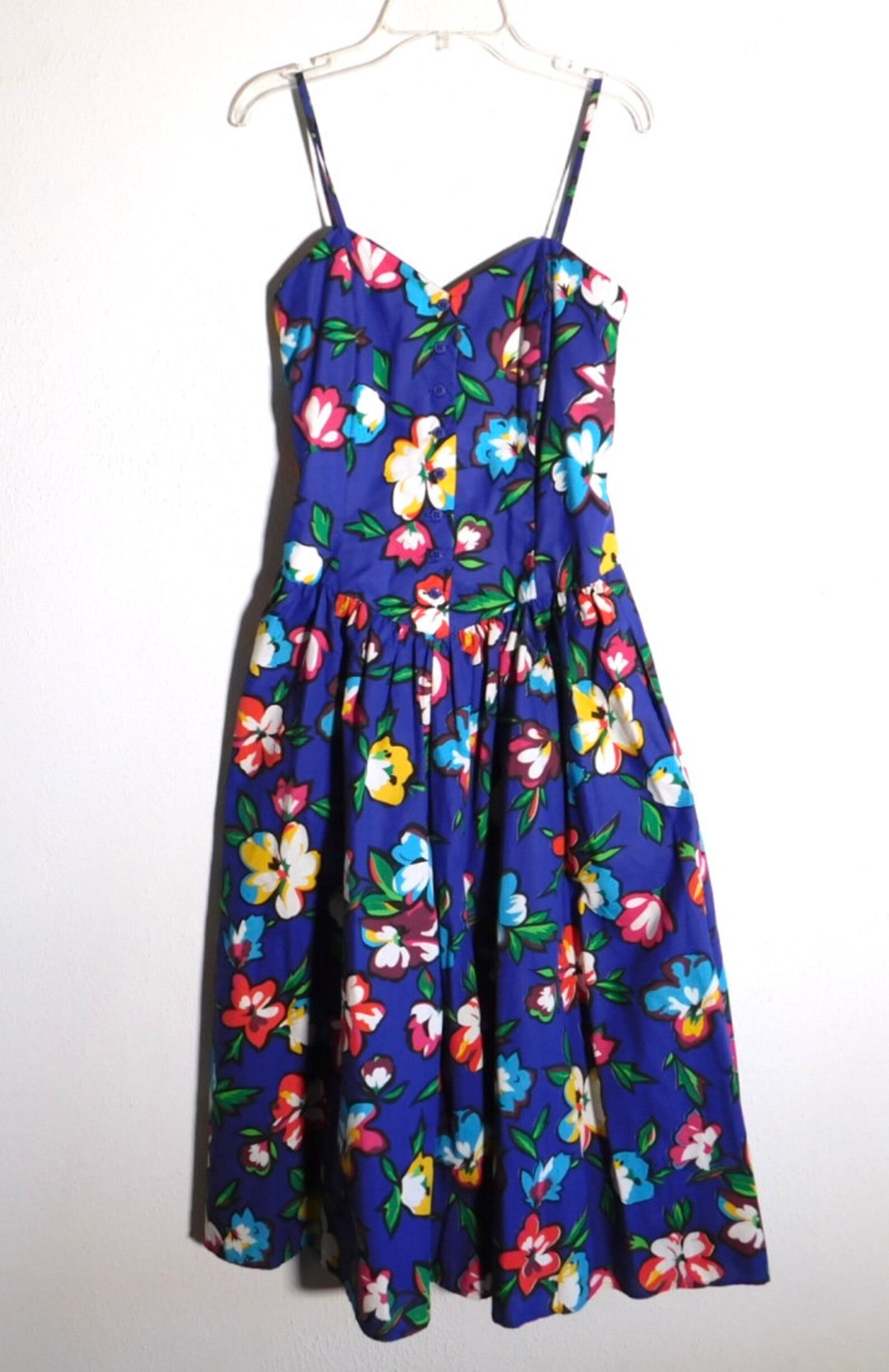 Cutest Vintage Late 80s Sundress W Removable Straps & Pockets - Etsy