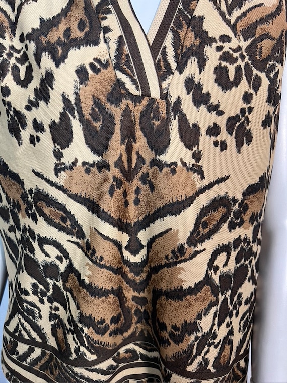 Vintage 60s to 70s Tiger Leopard Print Sleeveless Top… - Gem