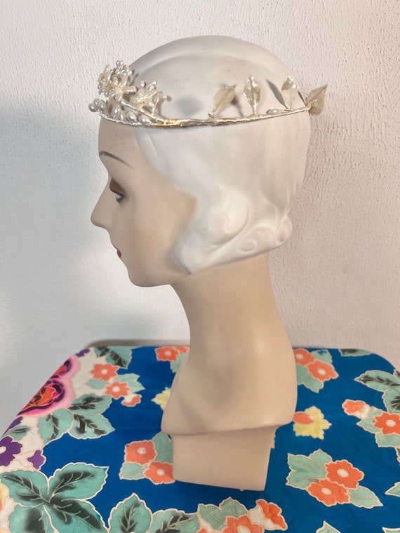 Vintage 1920s Wax Orange Blossom Flower Crown Bridal … - Gem