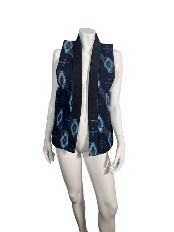 Vintage Japanese Indigo Ikat Kasuri Farmer's Vest - Gem