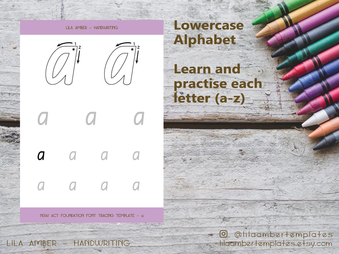 Lowercase Alphabet Tracing Learning Package. NSW ACT Handwriting ...