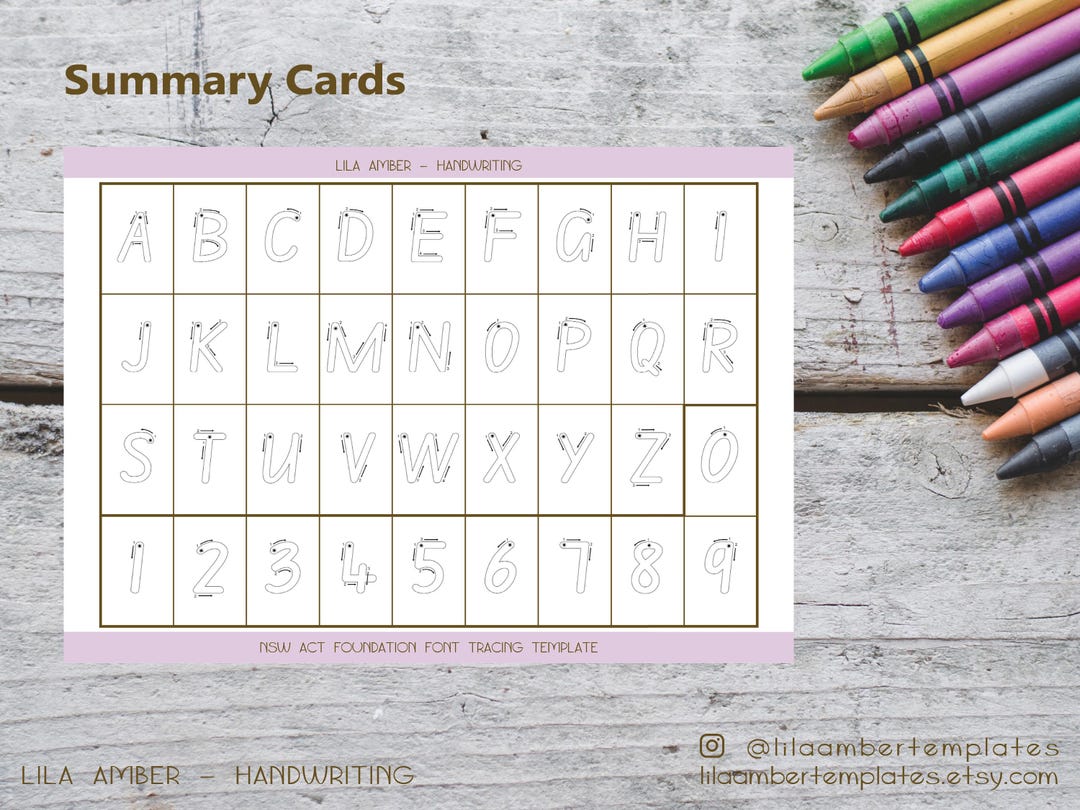 Alphabet Number Tracing. NSW ACT Handwriting Uppercase Lowercase ...