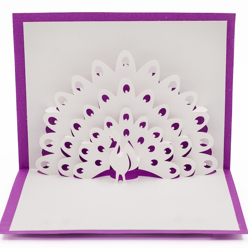 Peacock Pop up Card - Etsy