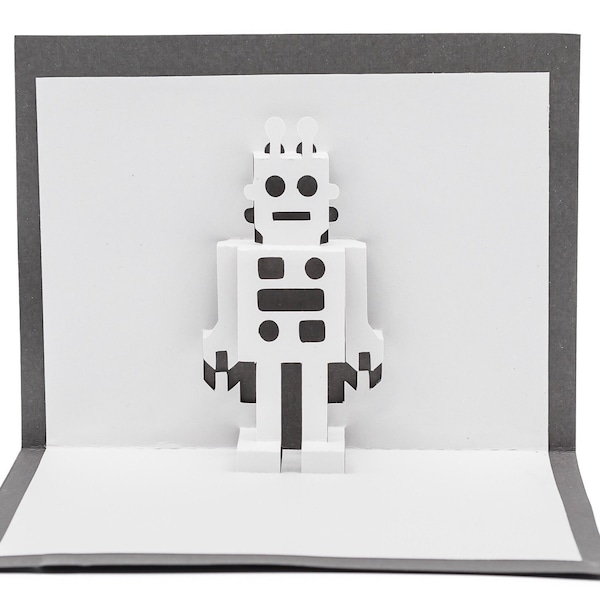 Robot Birthday Card - Etsy