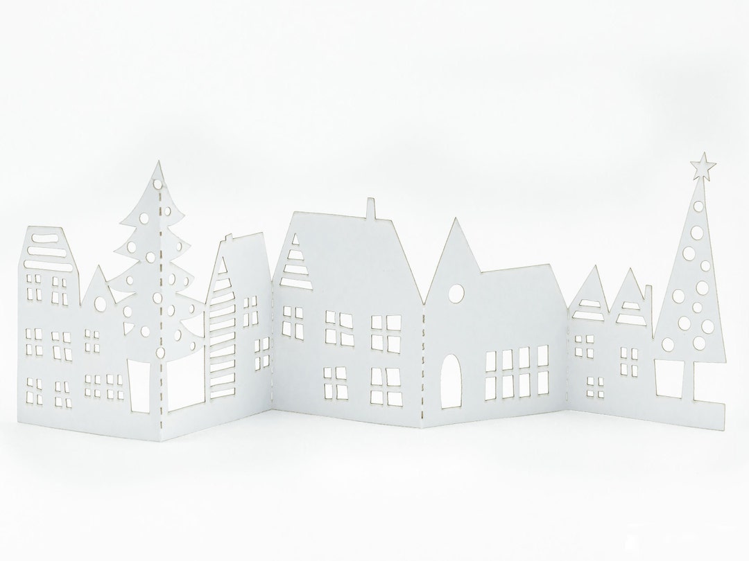 Mini Christmas Village Pop up Card 3D Winter Village - Etsy