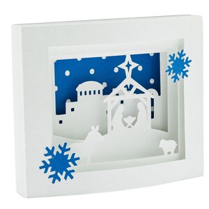 Nativity Scene Shadow Box Pop up Card 3D Greeting Card Silent Night ...