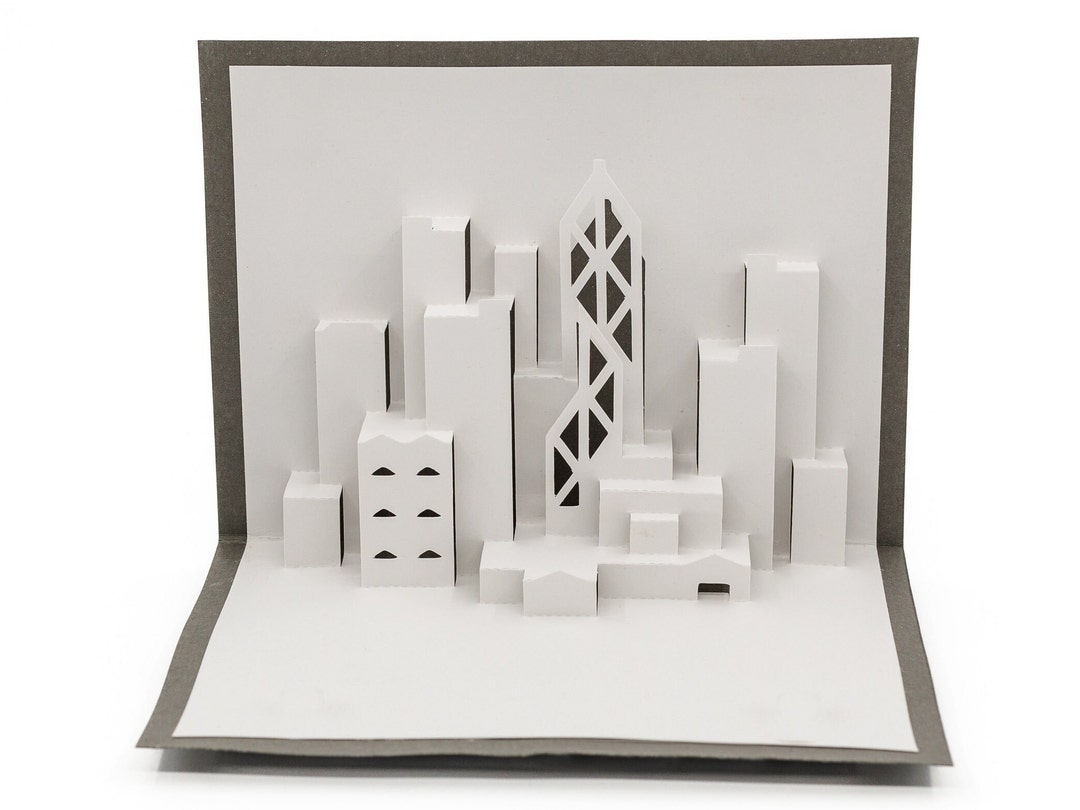 Hong Kong 3D Skyline Pop-up Card: Urban Cityscape Greeting for Travel ...