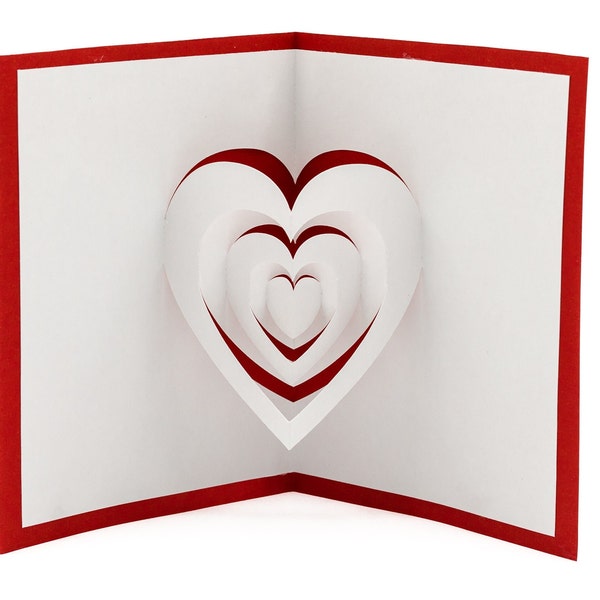 Pop up Heart Card - Etsy
