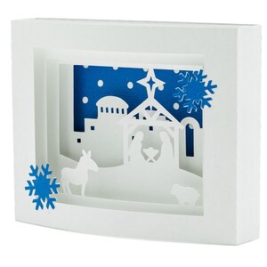 Nativity Scene Shadow Box Pop up Card 3D Greeting Card Silent Night ...