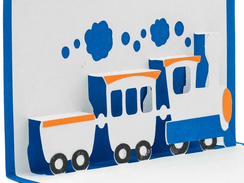Train Pop up Card Handmade : Customizable Birthday Surprise for Kids ...