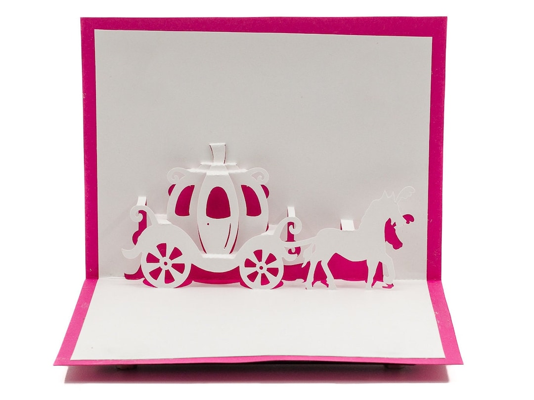 Princess Carriage 3D Pop up Card: Enchanting Cinderella Fairytale ...