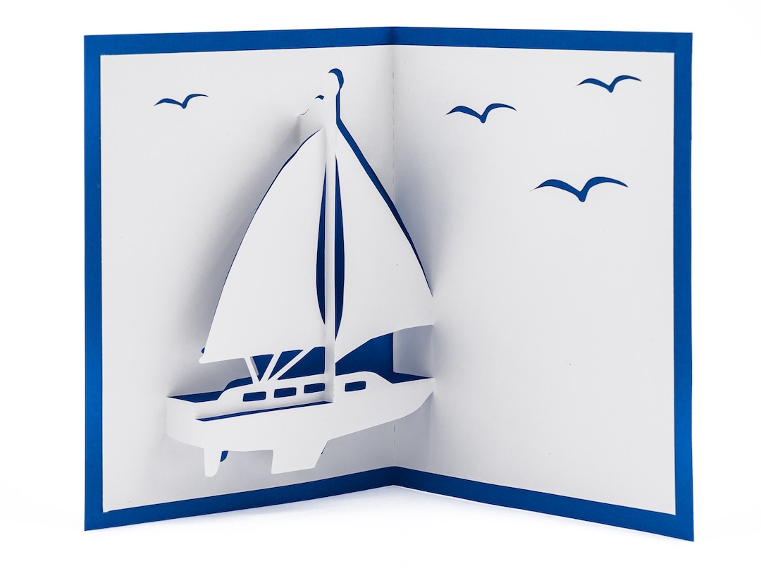 Sailboat 3D Pop up Card: Handmade Nautical Birthday Greetings - Etsy