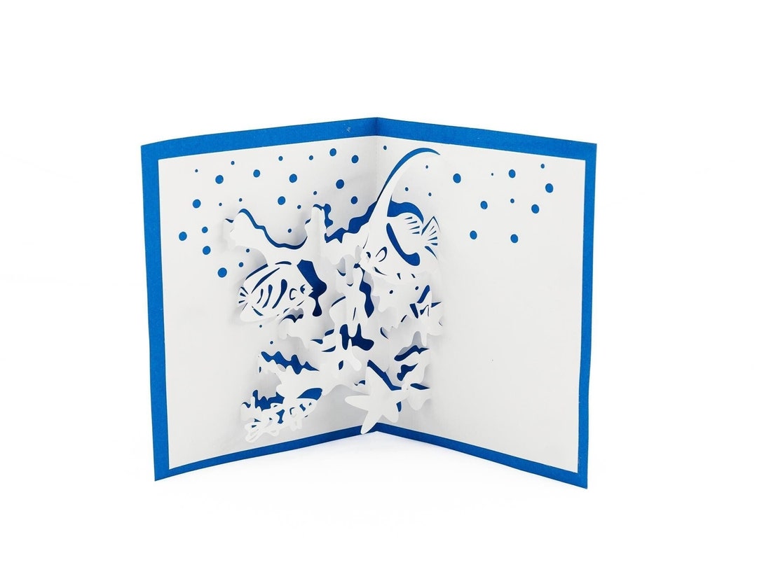 Coral Reef Pop up Card: 3D Ocean Scene, Nautical Greeting - Etsy