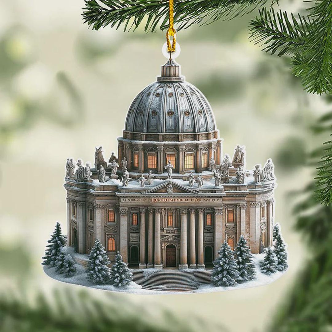 Majestic St. Peter's Basilica Ornament, Vatican City Christmas Ornament ...