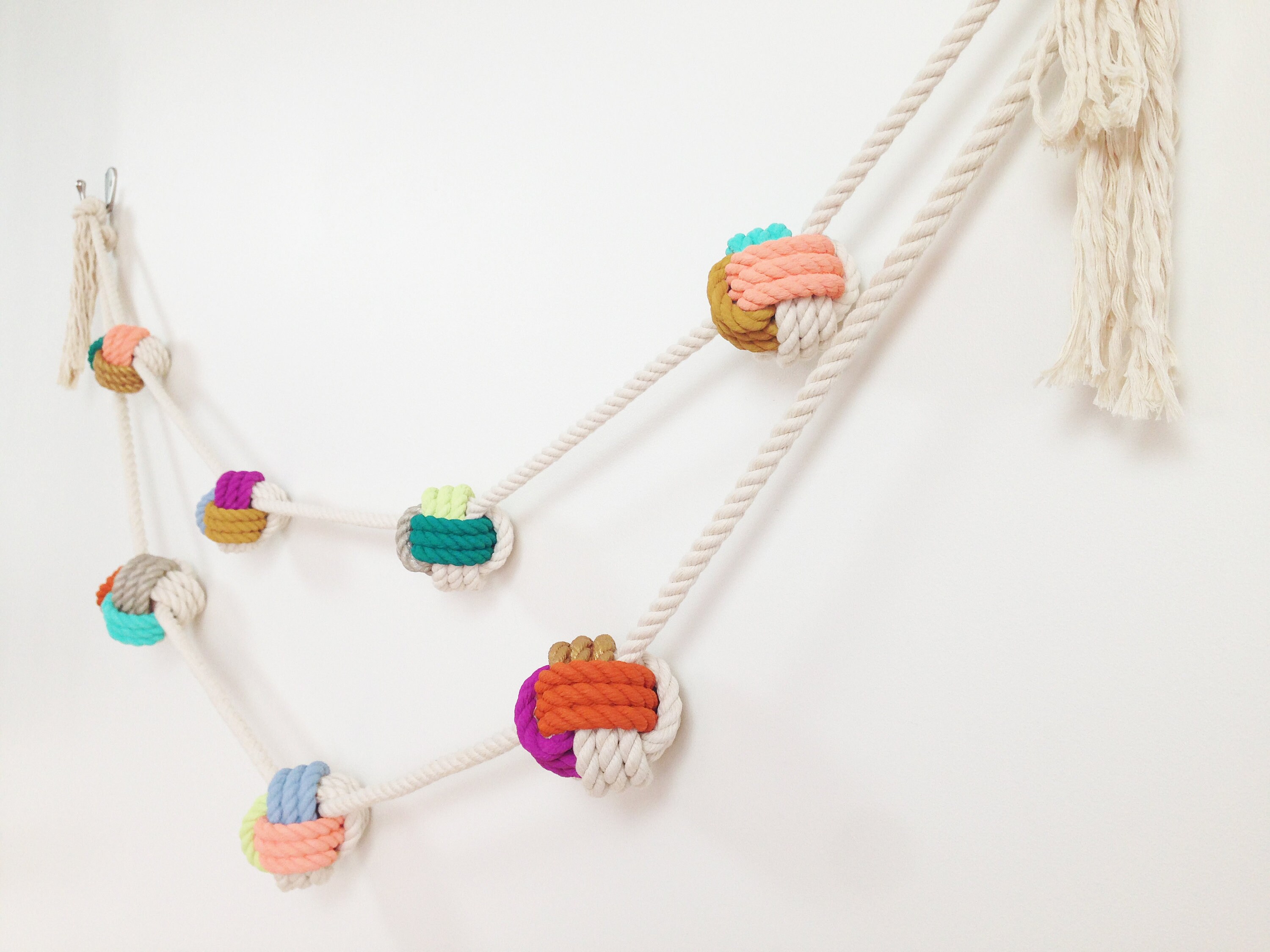 Hand-painted Monkey's Fist Knot Garland - Two Strands - Etsy