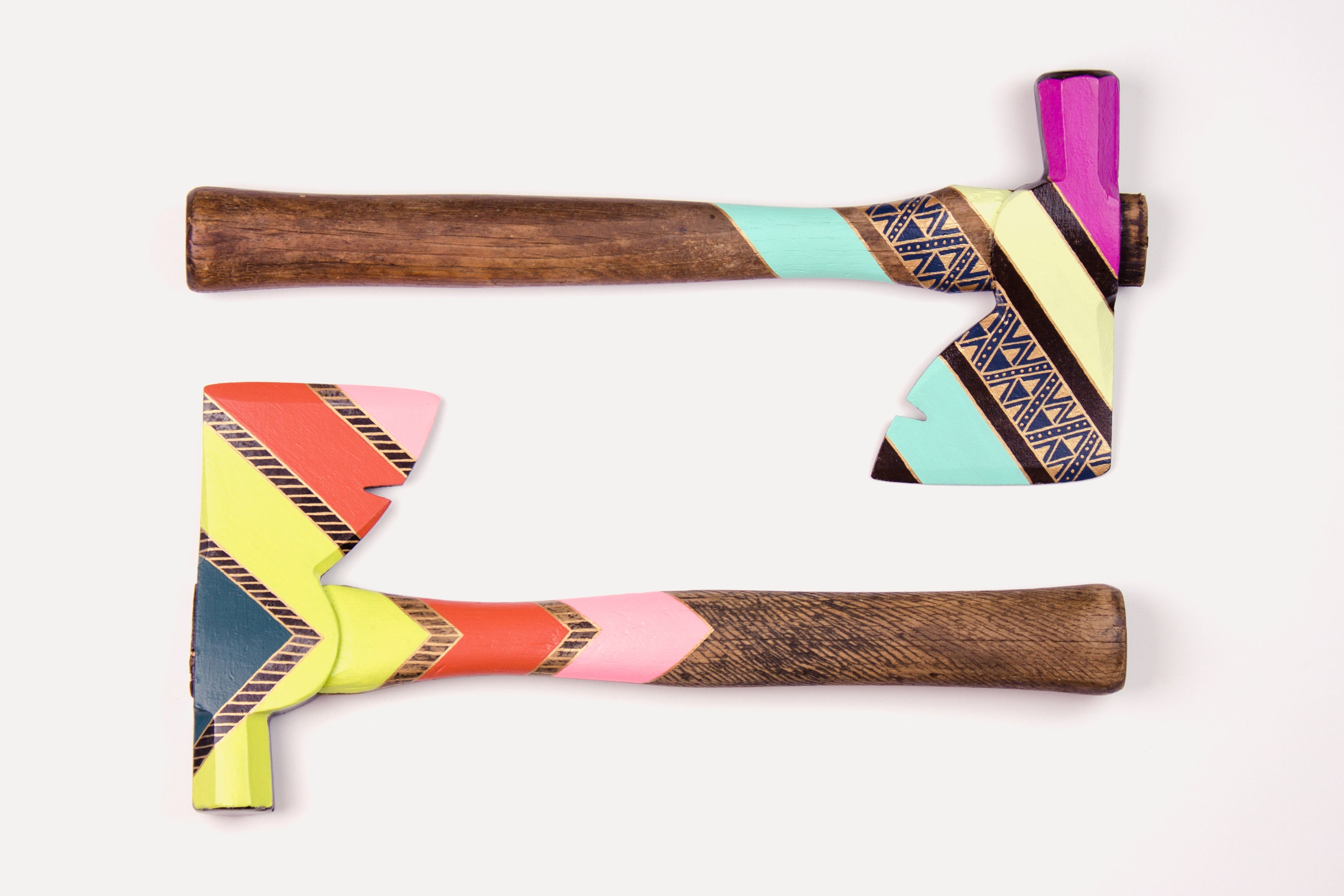 ART PRINT - Painted Hatchets Fine Art Print - Etsy
