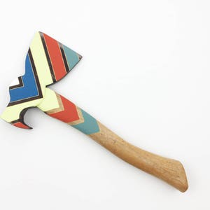 Vintage Hatchet - White, Blue, Yellow, Orange & Green Chevron - Home ...