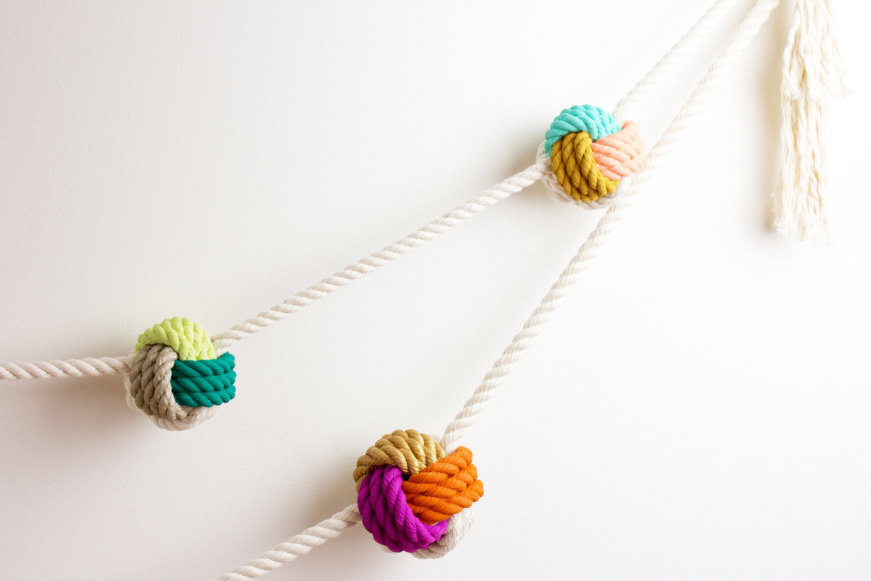 Hand-painted Monkey's Fist Knot Garland - Two Strands - Etsy